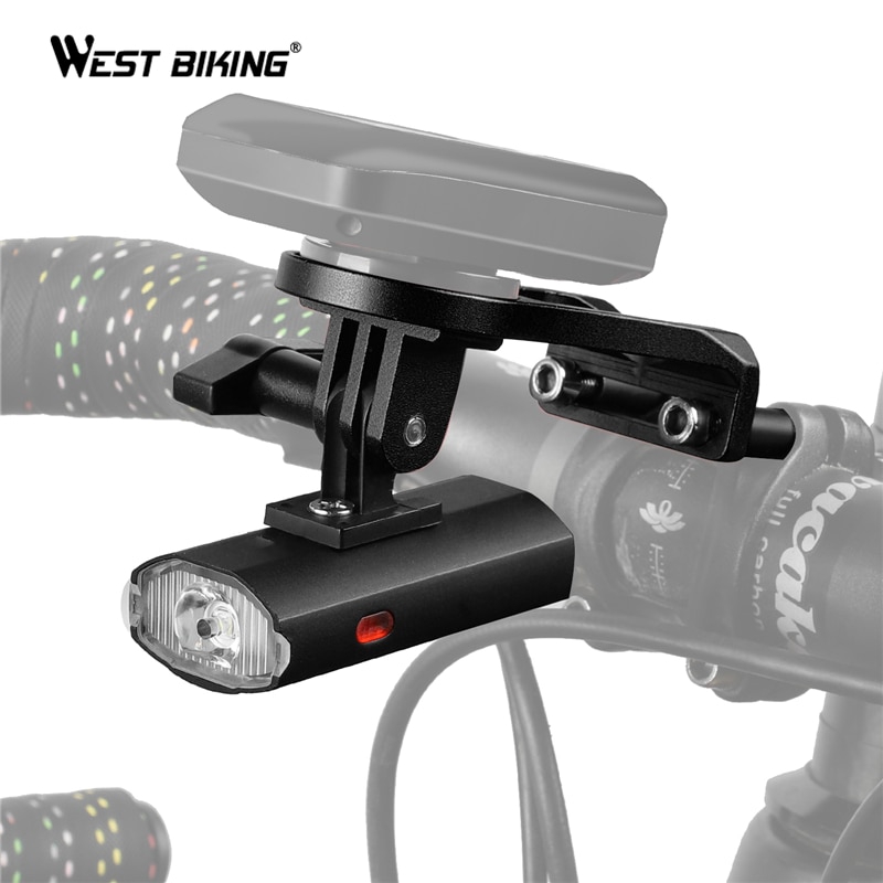 WEST BIKING Bike Light With GoPro Mount Holder For Garmin Bryton ...