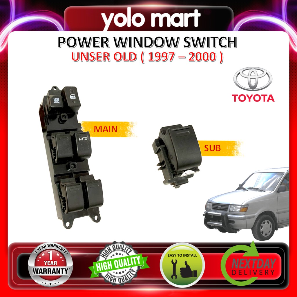 TOYOTA Unser Old 】 Main Power Window Switch ( 1997 - 2000 / OEM Fitting ...