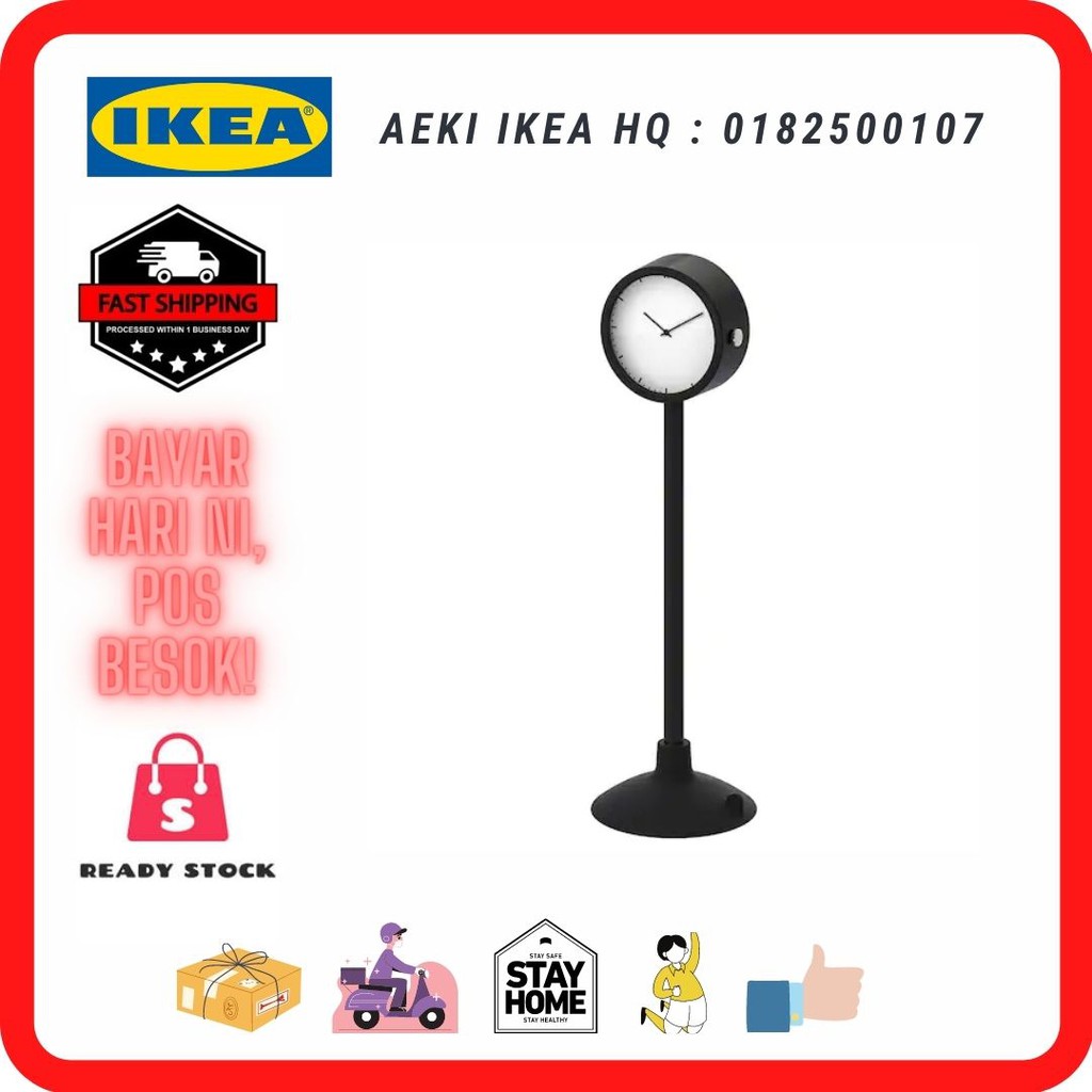 IKEA STAKIG Jam, hitam16.5 cm | Shopee Malaysia