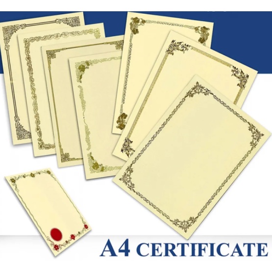CERTIFICATE CARD WITH SEAL/WITHOUT SEAL A4 160GSM 100'S | Shopee Malaysia
