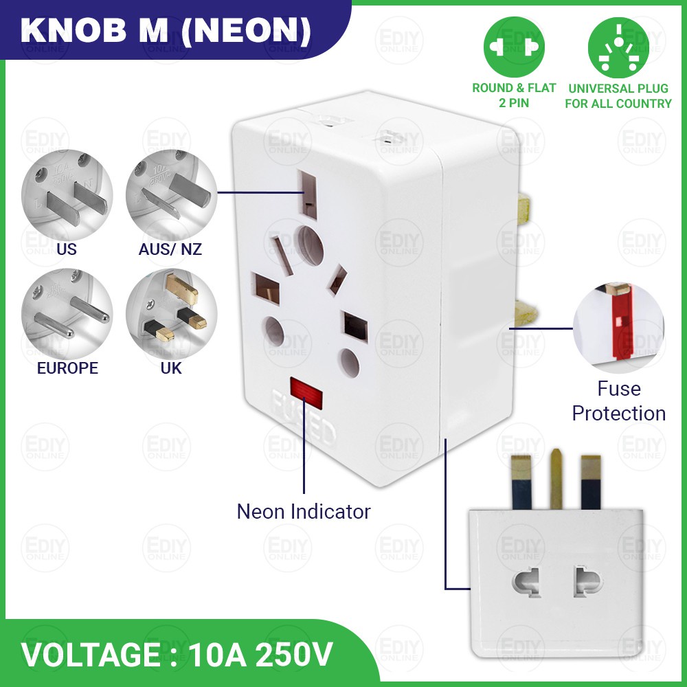 3 WAY ADAPTOR ADAPTER WITH SWITCH SWITCHES USB SOCKET PLUG CHARGER ...