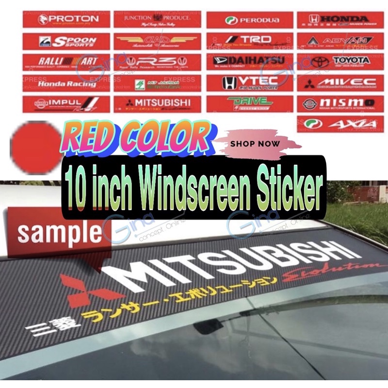 Car Windscreen Windshield Sticker (RED) - 52inch x 10inch R3 Toyota ...