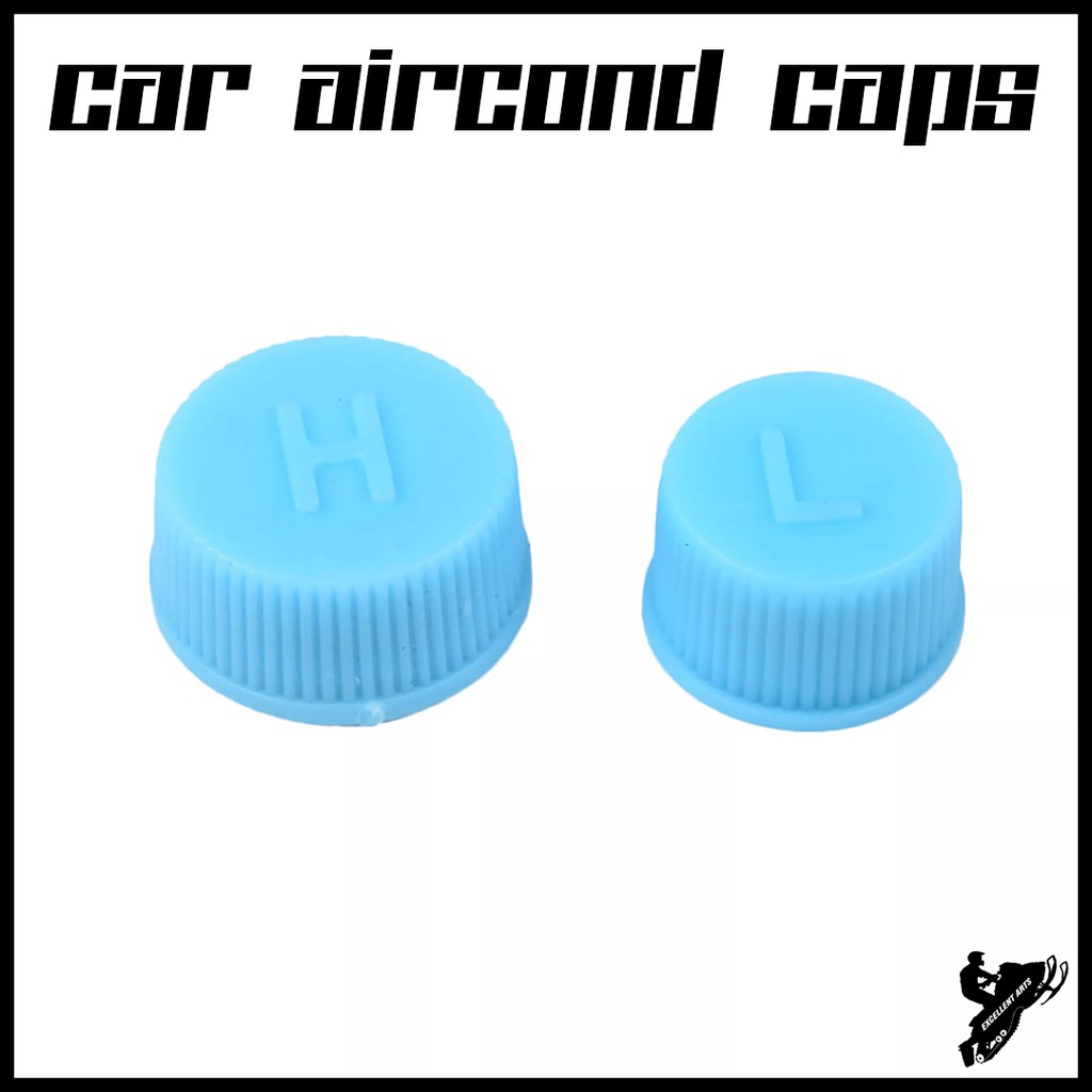 Car Aircond Cap A/C Inlet Outlet High Low Valve Caps Plastic Cover ...