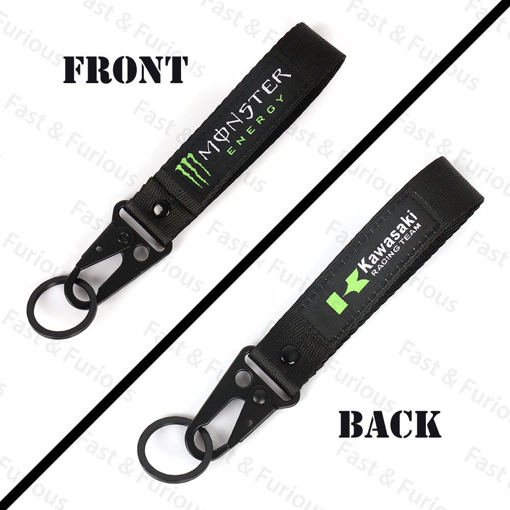 Kawasaki Monster Keychain Motorcycle Durable Strap Keyring Motocross ...