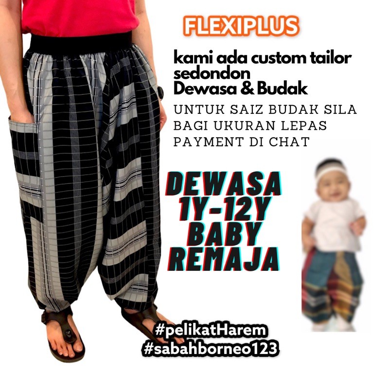 HAREM PANTS SEDONDON FLEXIPLUS Seluar Pelikat Cawat Labuh seluar ali ...