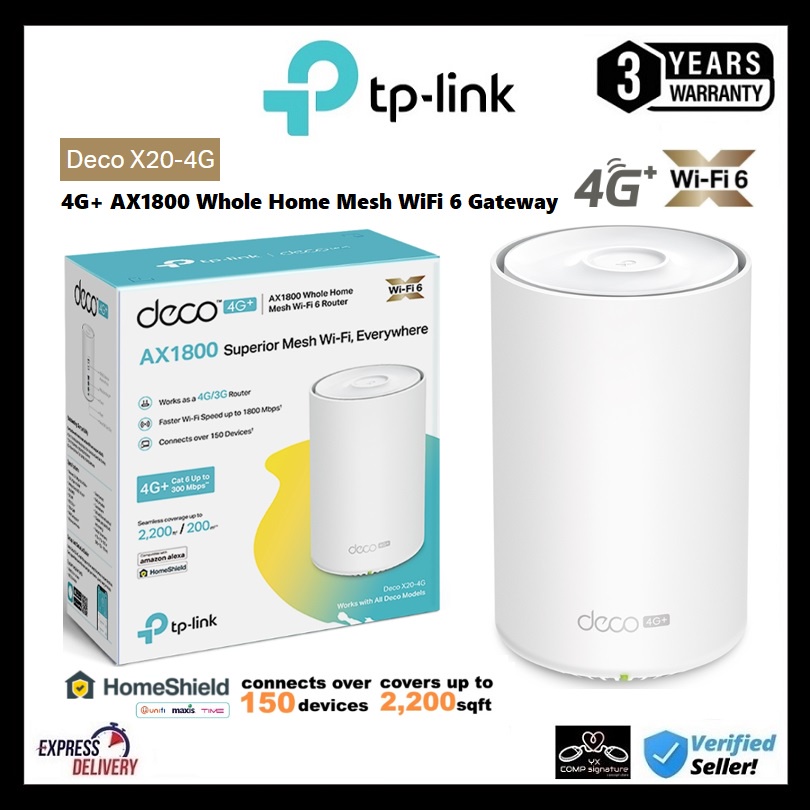 TP LINK DECO X20-4G 4G+ AX1800 Whole Home Mesh WiFi 6 Gateway | Shopee ...