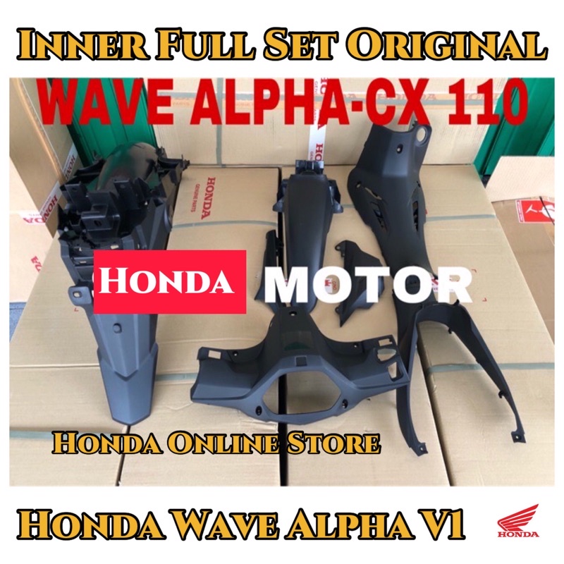 HONDA WAVE ALPHA CX110 V1 FULL SET INNER COVER BLACK COVER HITAM ...