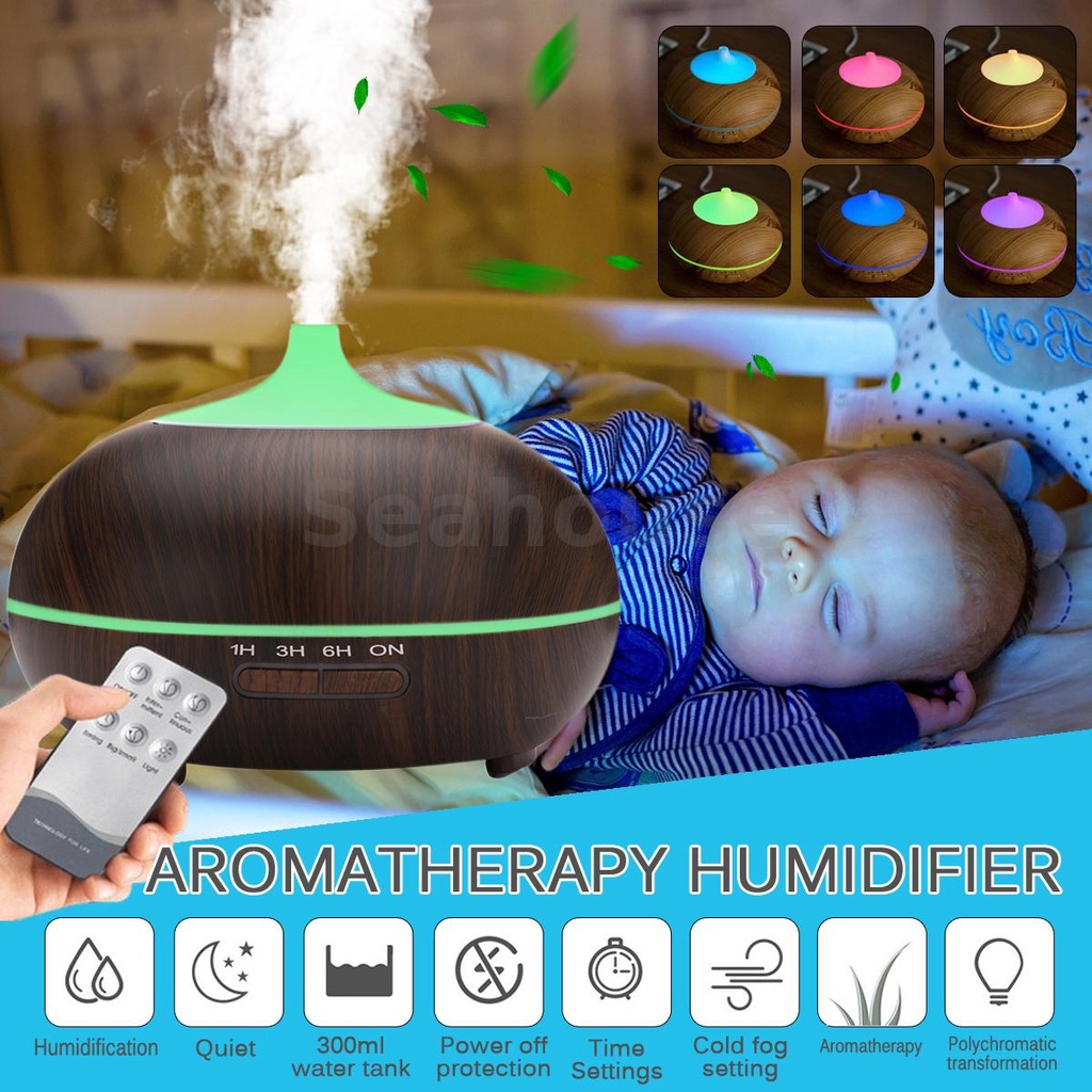 Ultrasonic Humidifier Aroma Diffuser LED Night LightAir Purifier Timing ...