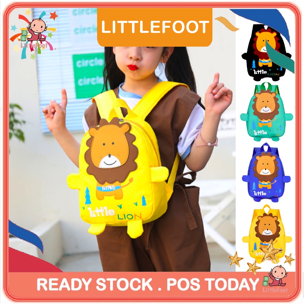 🔥READY STOCK🔥LittleFoot Kids Backpack Lion Cute Preschool Kindergarten ...