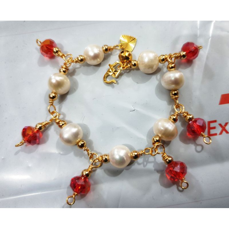 gelang mutiara sabah asli ikat suasa (mutiara asli sabah) Pearl Sabah, gelang kristal juntai ...