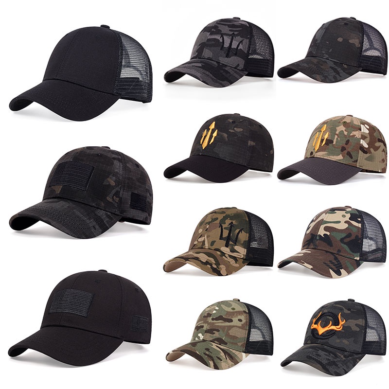 Summer Breathable Mesh Baseball Cap Unisex Outdoor Camo Tactical Hats ...