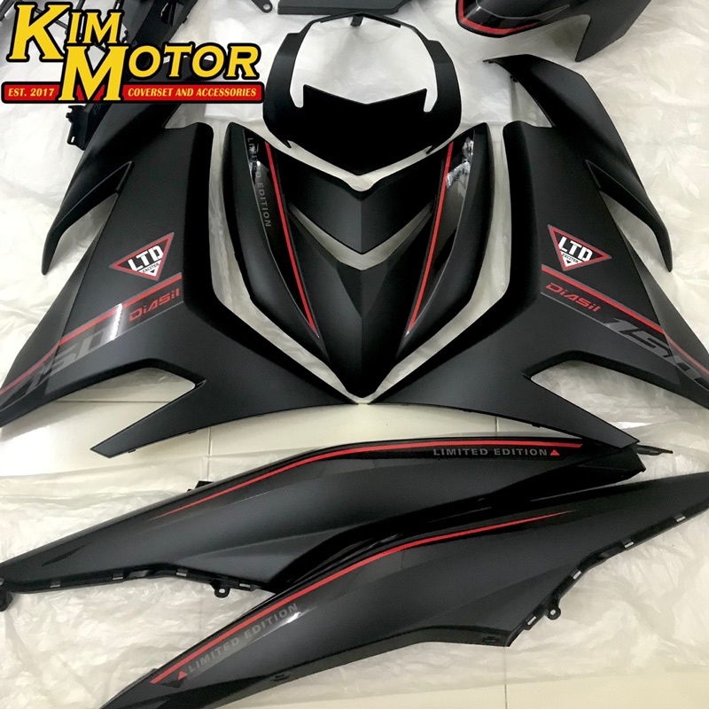 COVERSET Y15 V1 V2 ORIGINAL VELOZI MATT BLACK EXCITER LTD VIETNAM FREE ...