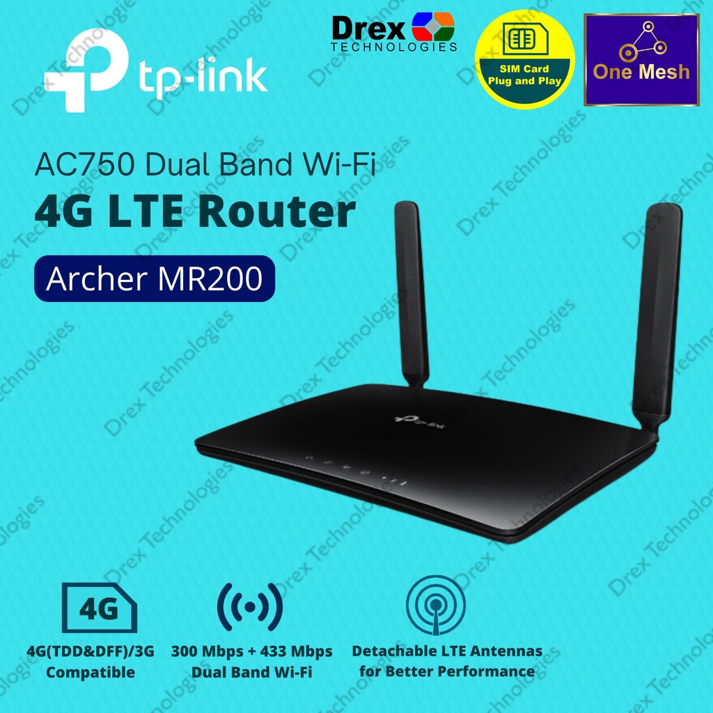 TP-LINK Archer MR200 4G LTE Router AC750 Dual Band Wi-fi | Shopee Malaysia