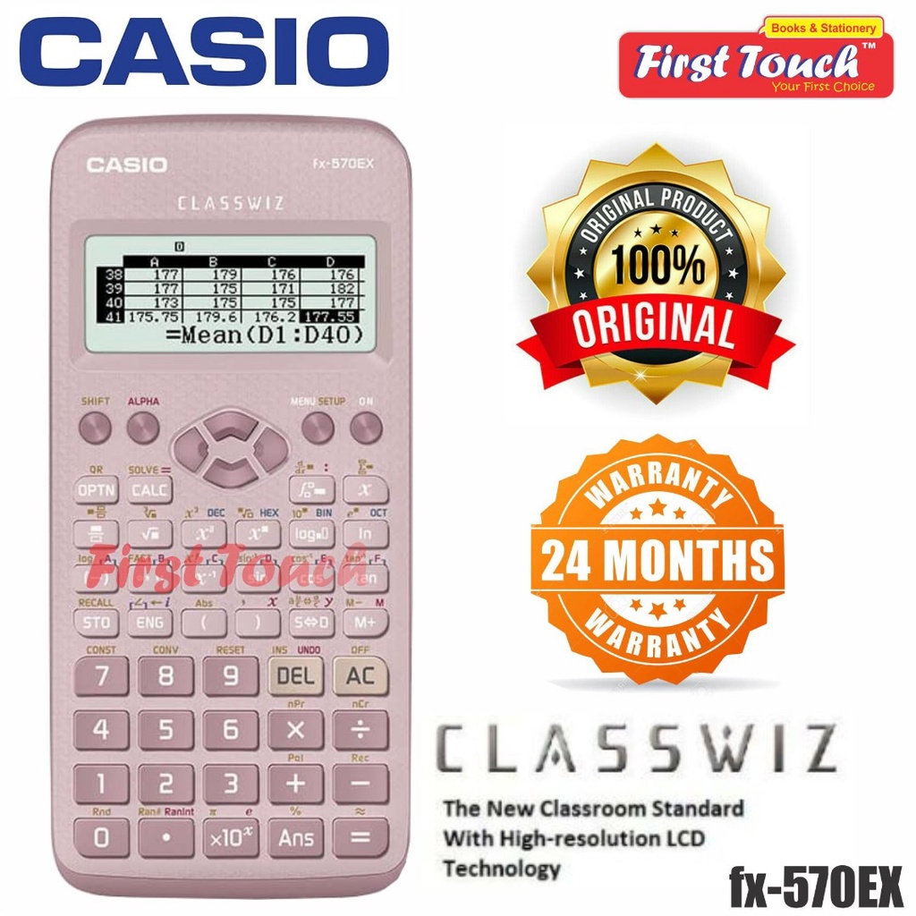 CASIO Scientific Calculator FX-570EX Classwiz Black Pink Blue Limited ...