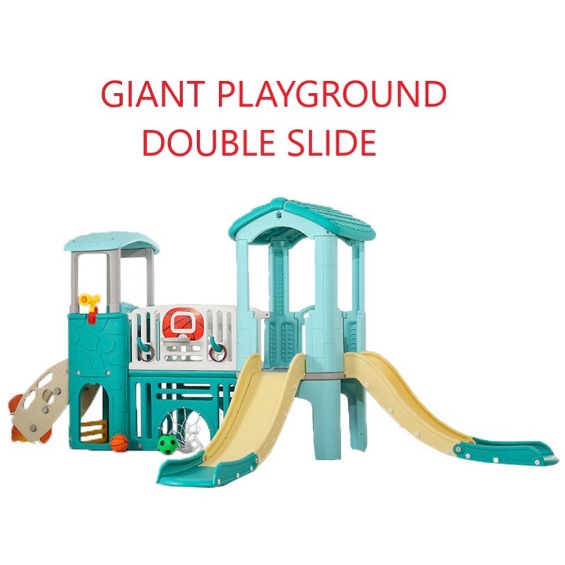 6 in 1 playground kids playhouse big size kindergarten playground slide ...