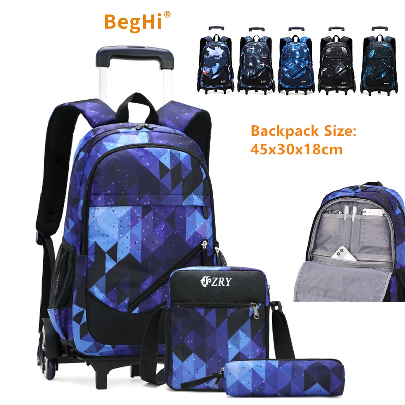 Trolley School Bag Beg Sekolah Roda Beroda Troli Primary School 2 or 6 ...