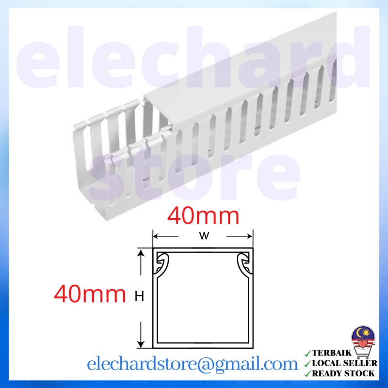 1 Meter White PVC Open Slot Wiring Duct Cable Trunking | Shopee Malaysia