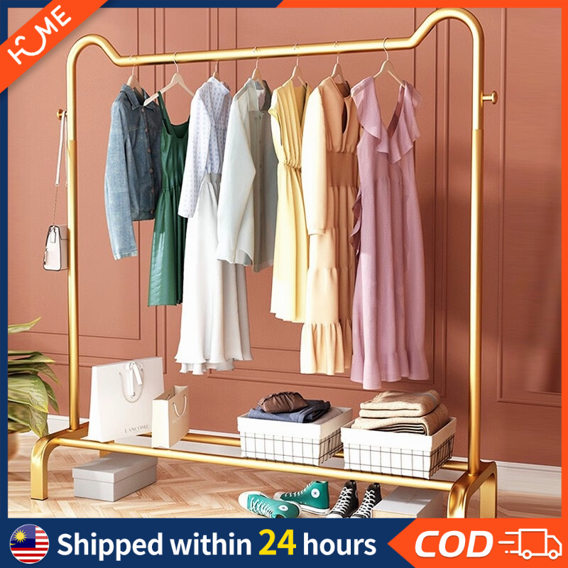 Single Pole Strong Steel Laundry Rak Baju Rack Cloth Hanger Cloth Rack ...