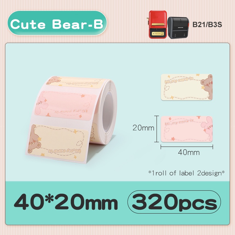 NIIMBOT B21/B1/B3S Cute Color Label Sticker Waterproof Label Paper | Shopee Malaysia
