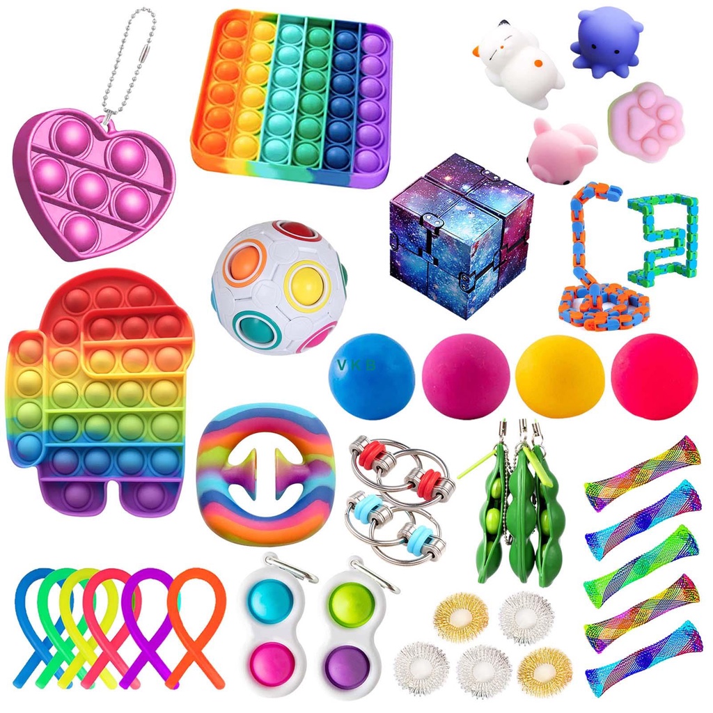 Fidget Toys Set Sensory Tools Bundle Stress Relief Hand Kids Adults Toy ...