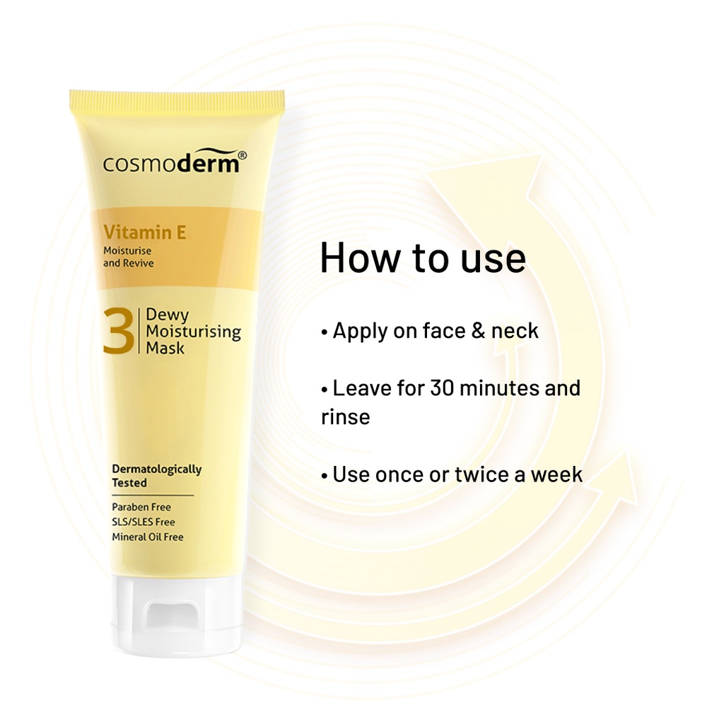 Cosmoderm Vitamin E Dewy Moisturising Mask 100ml | Shopee Malaysia