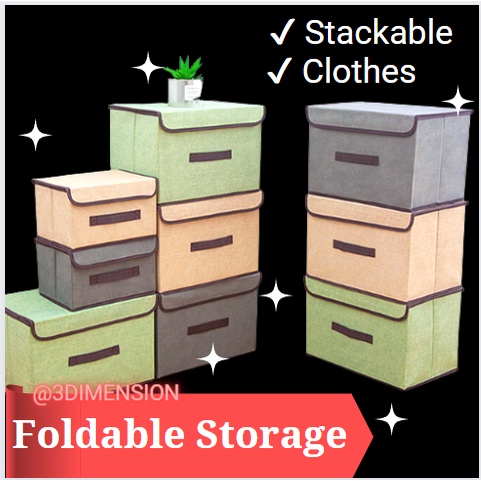 IIIDIMENSION Foldable Storage Box Cloth Storage Organizer Fabric Box ...