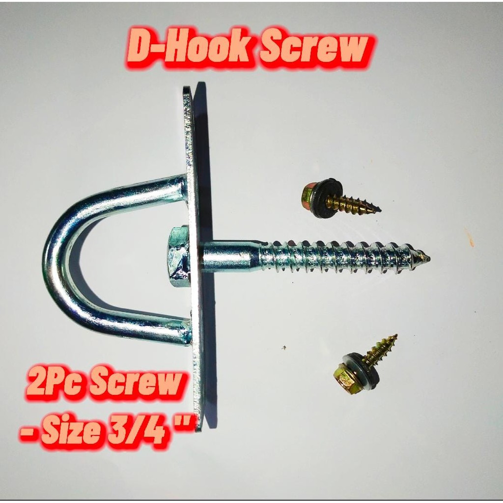 Ceiling Mount D-Type Fan Hook / D-Hook with screw /D-Hook holes ...