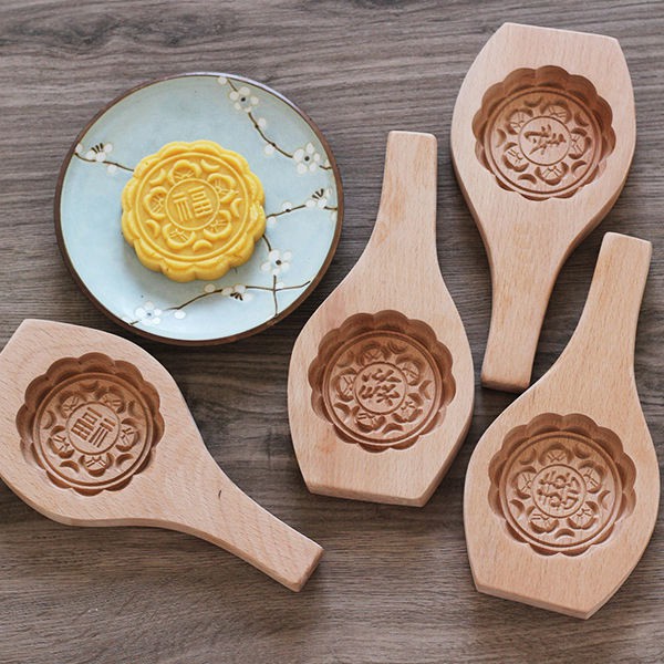 Wooden moon cake mold, mung bean pastry, pumpkin cake pasta pattern ...