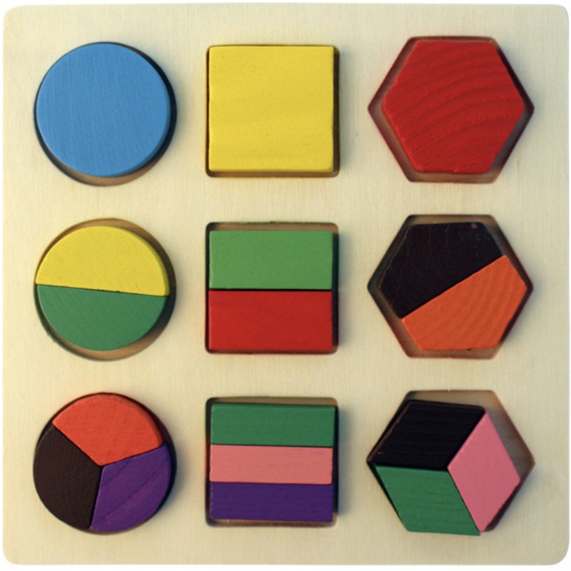 Boo&Bub Kids Wooden Geometry Educational Block Puzzle Montessori Early ...