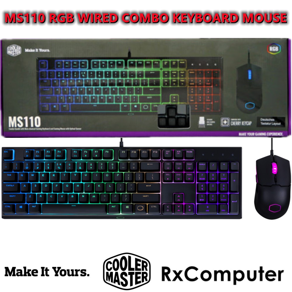 COOLER MASTER MS110 RGB WIRED COMBO GAMING KEYBOARD MOUSE | Shopee Malaysia