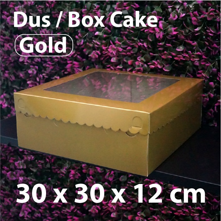 (Bekasi)Gold Box 30 x 30 x 12 cm with Mika - Cake Box - Gold Cake Box ...