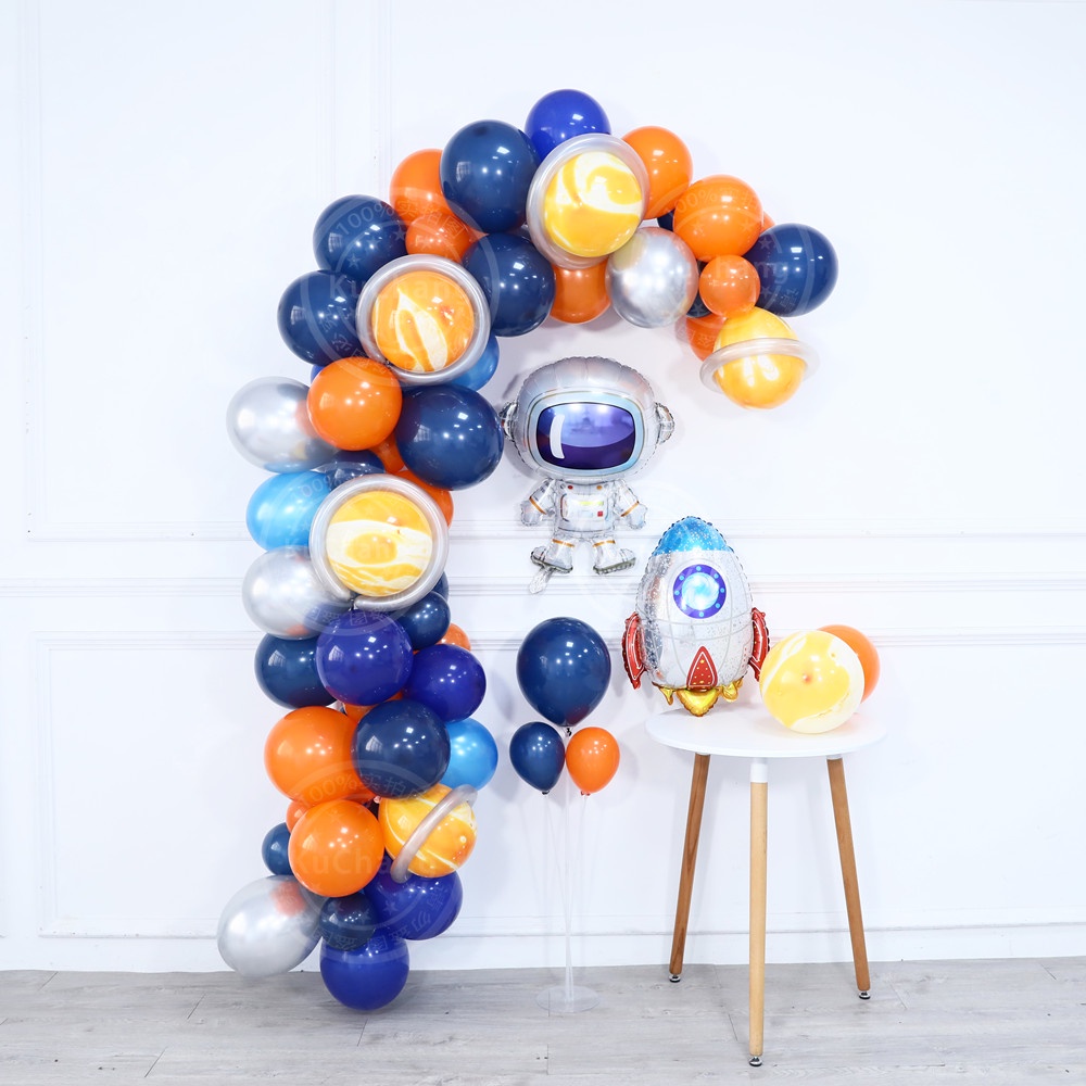 115Pcs Space Balloon Garland Kit Astronaut Rocket Aluminum Film Balloon ...