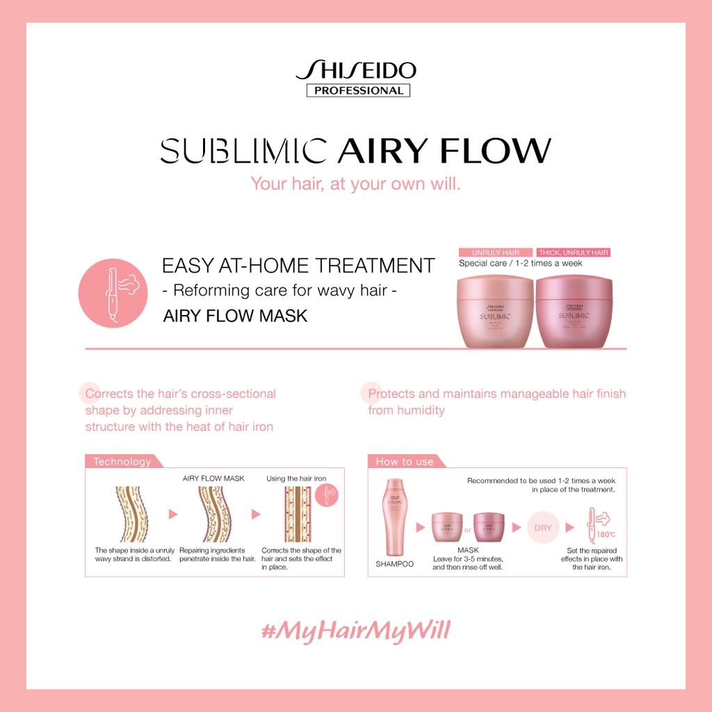 Shiseido Sublimic Airy Flow For Volume , Unruly | Thick Hair Mask | 200G | 680G | Shopee Malaysia