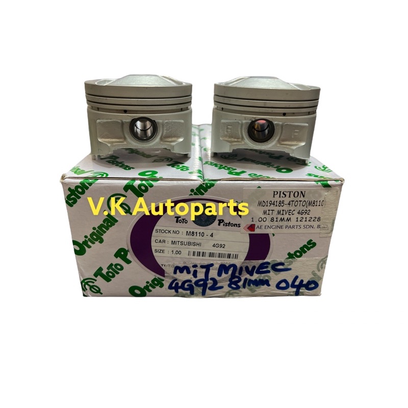 Mitsubishi Mivec 4G92 4G93 1.6 Piston Assy Size 040 82MM Toto Made In ...