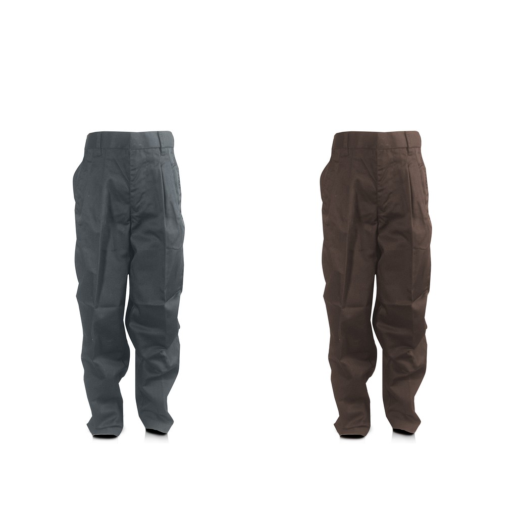 Seluar Budak Sekolah Panjang Hitam/Koko Cotton Bergetah (Black/Brown ...