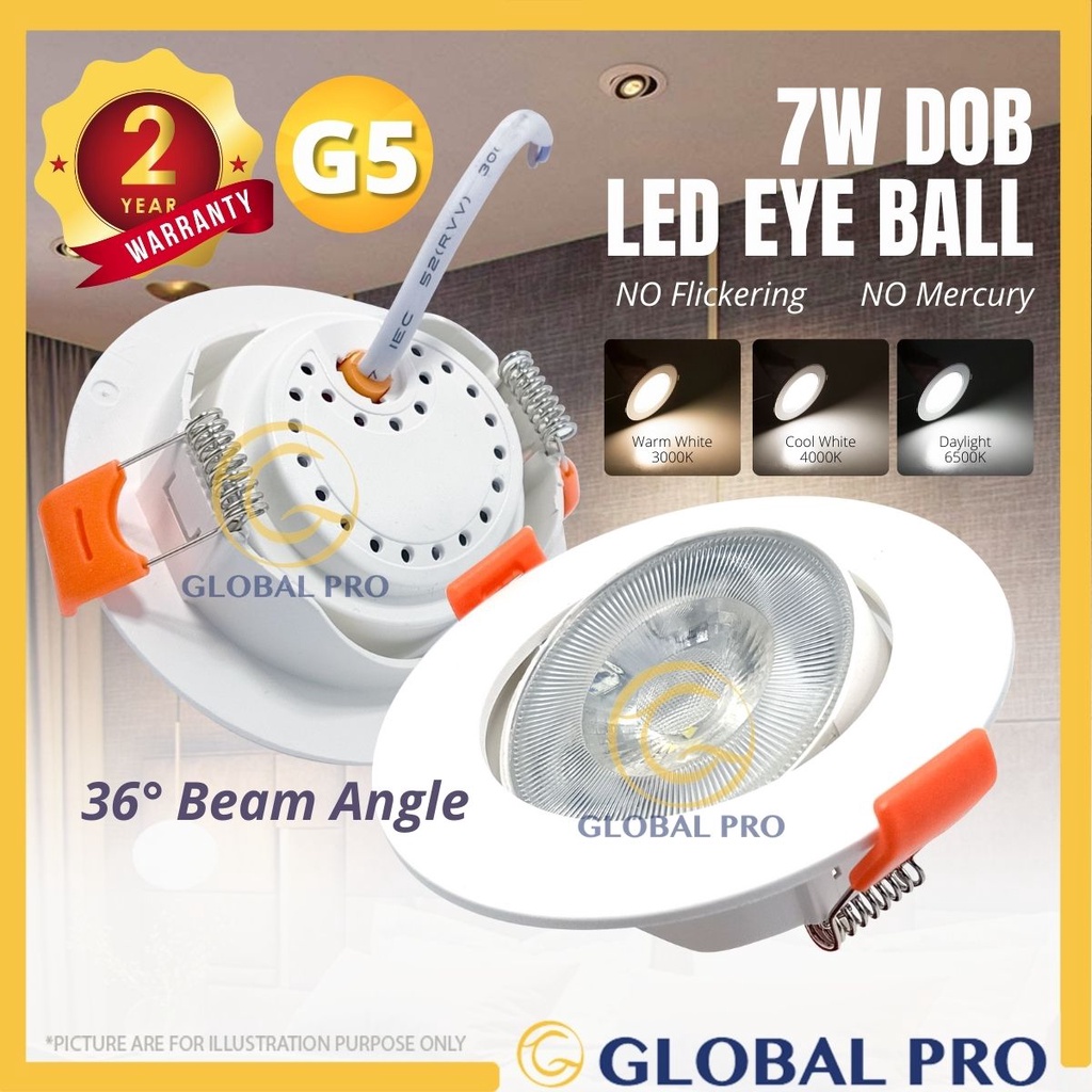 7W 36° Angle LED Eye Ball Downlight Retrofit Spotlight Thin Ceiling ...