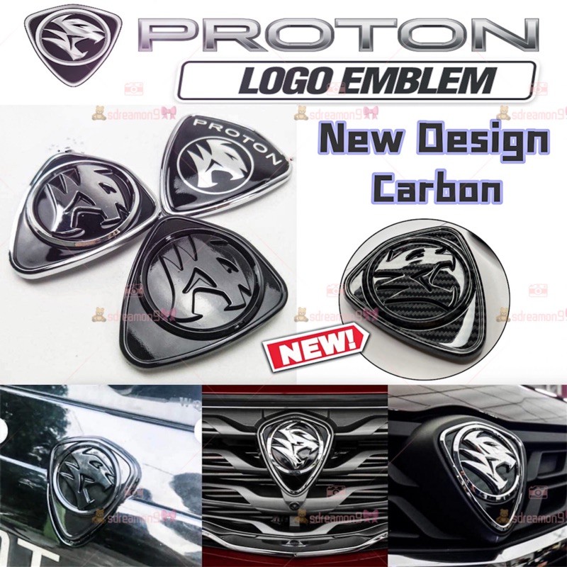 (New 2021 )PROTON 3D Carbon Emblem Logo Badge PREVE IRIZ WAJA SAGA ...