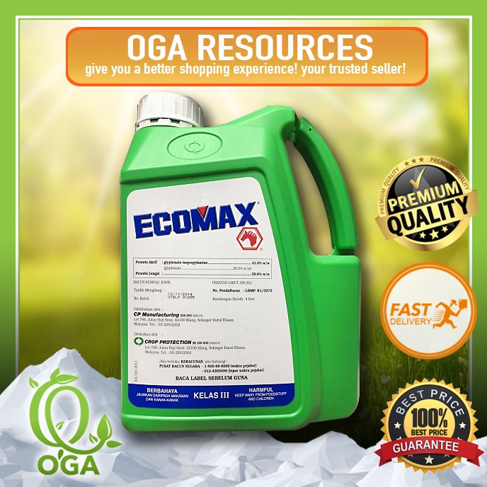 4L Ecomax Glyphosate 41% Herbicide Racun Rumput | Shopee Malaysia