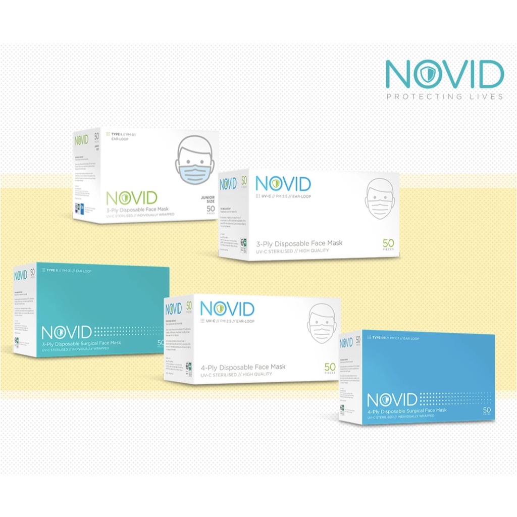 10pcs N95 / 50pcs Novid 3 Ply 4 Ply Disposable Surgical Face Mask Adult ...