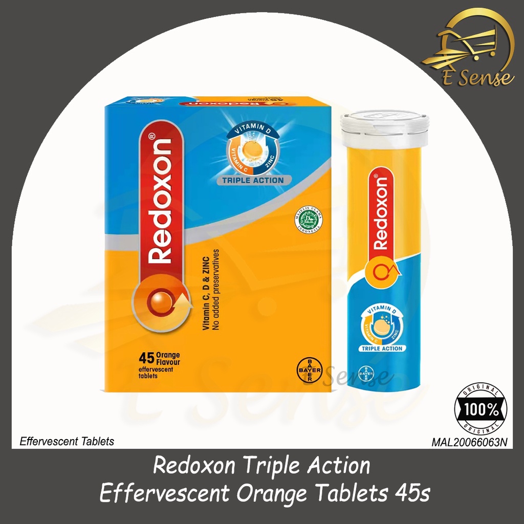 [E SENSE] Redoxon Triple Action Vitamin C+D+ZINC Effervescent Orange ...