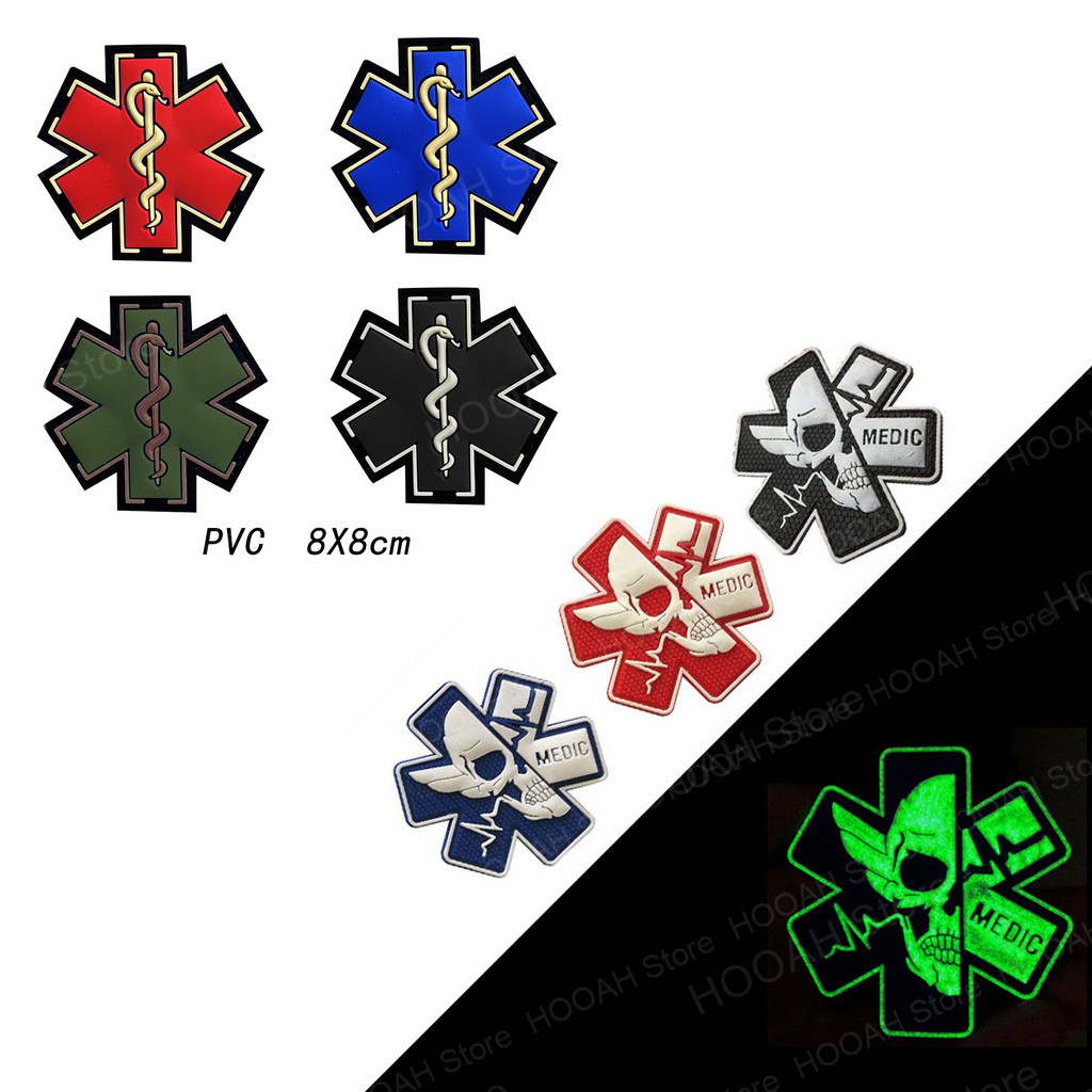 Medic Patch 3D PVC Rubber Paramedic Medical PATCH EMS EMT MED First Aid Tactical Skull Military ...