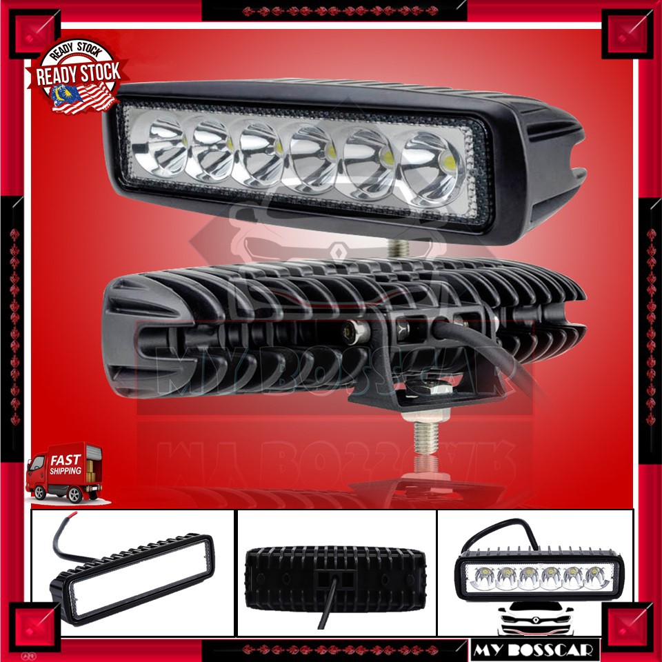 Car Sportlight Led Work Light Fog Light 6'' 18W 6 Led Super White Led Spot Light Offroad Fog ...