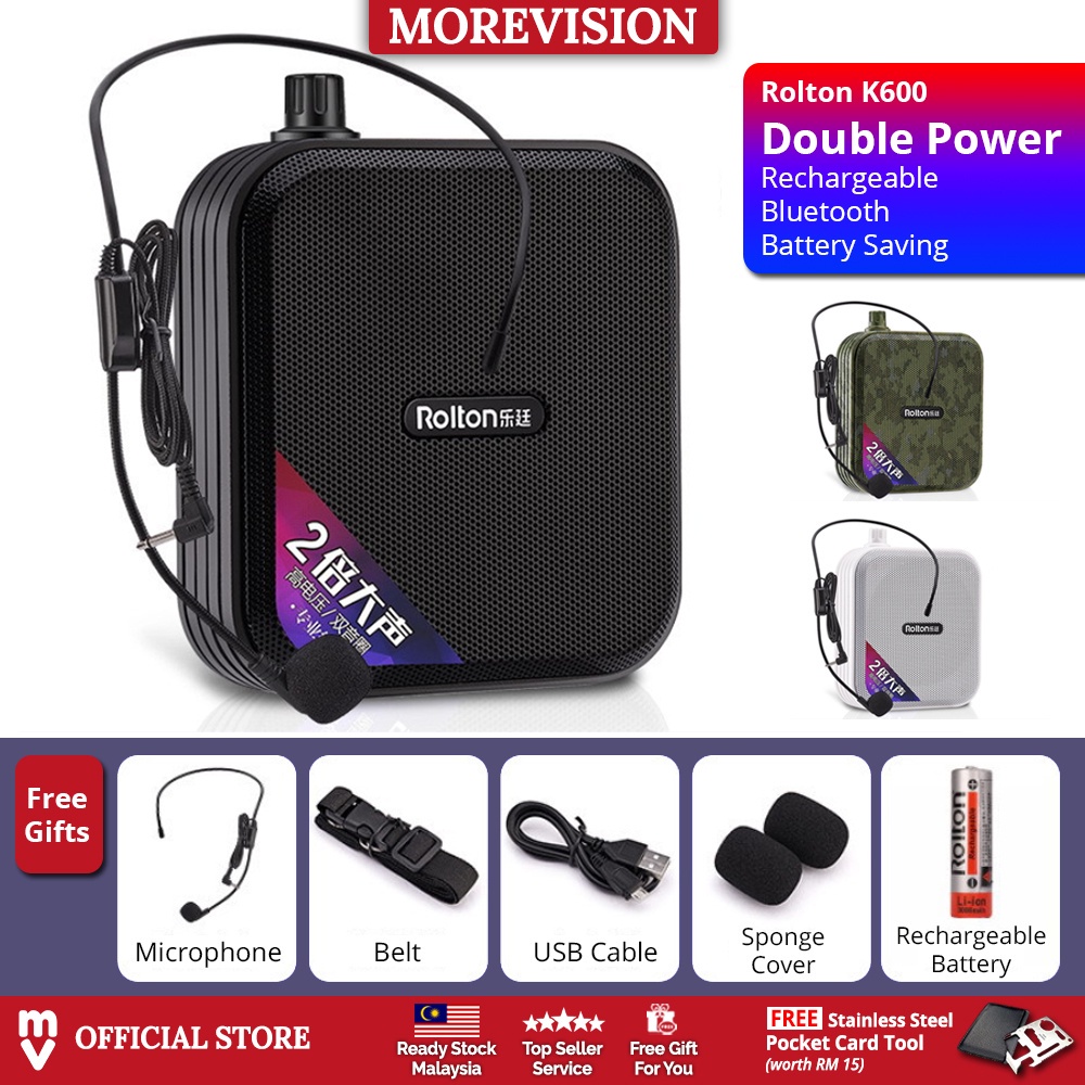 Rolton K600 Portable Microphone Loud Speaker Double Power Voice ...