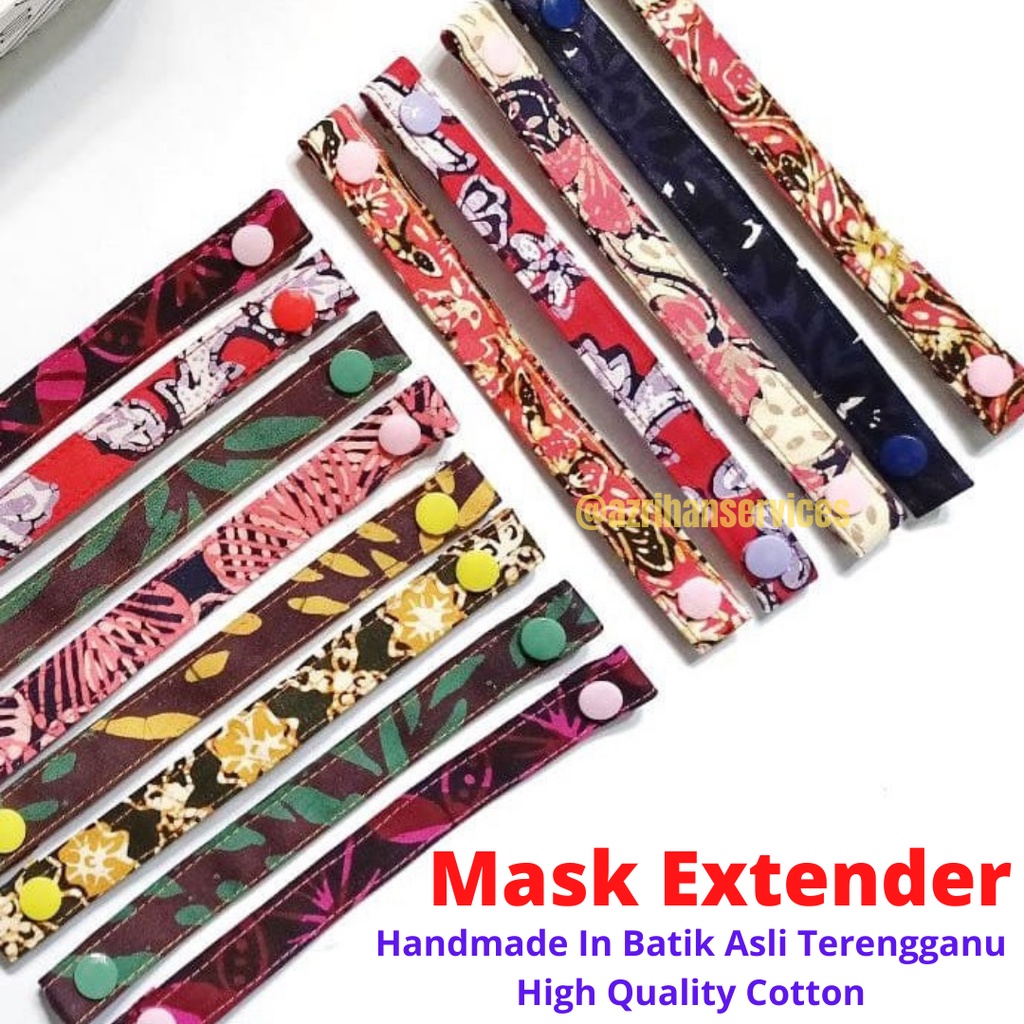 Face Mask Extender Custom Made In Batik Asli Terengganu Plastic Snap ...