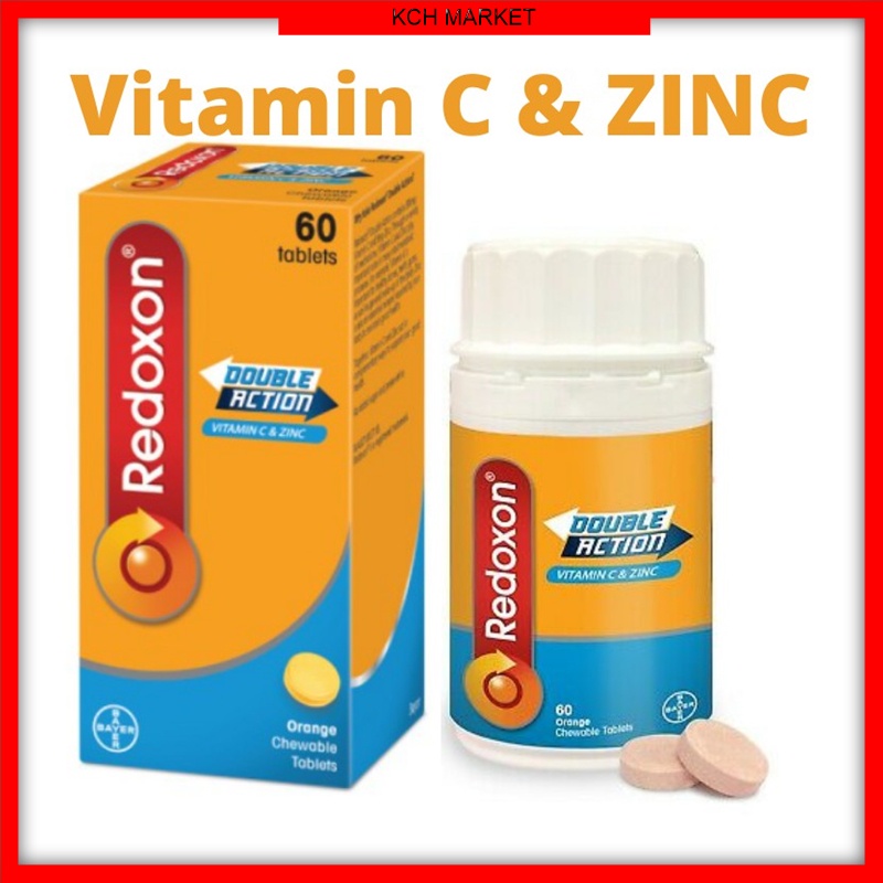 🔥FAST SHIPING🔥REDOXON DOUBLE ACTION VITAMIN C+ZINC ORANGE CHEWABLE ...