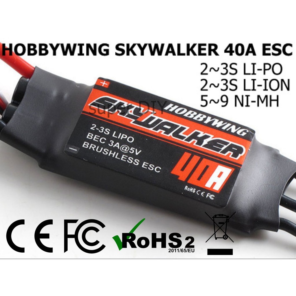 ORIGINAL Hobbywing Skywalker 40A 50A 60A Brushless ESC 3 wire DC motor speed controller BEC RC ...