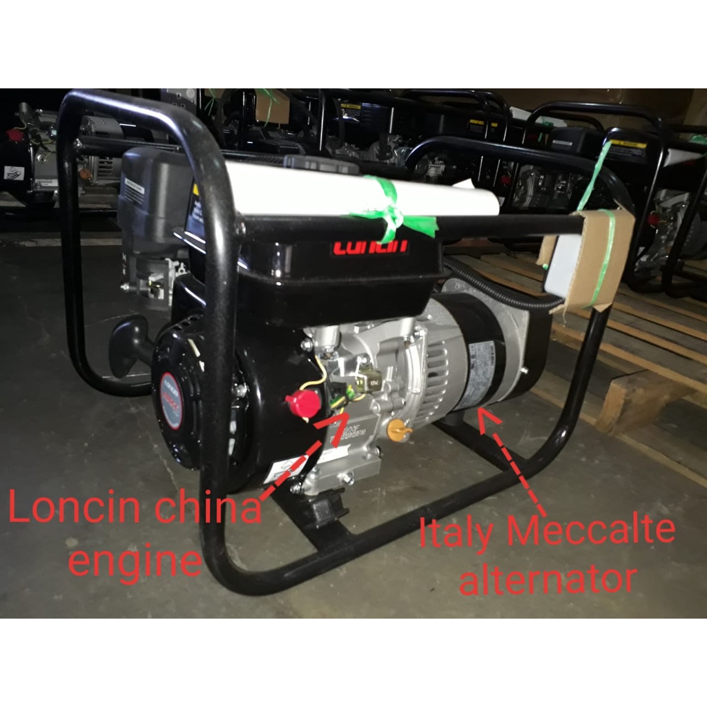 loncin generator 240v 196cc 6.5hp 2.2kva output italy alternator petrol ...