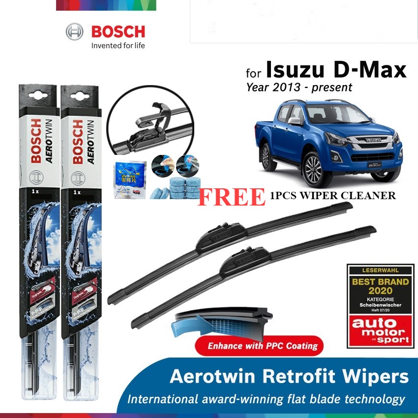Bosch Aerotwin Retrofit U Hook Wiper Set for Isuzu DMax 2nd Gen (22"/19") (FREE 1PCS WIPER ...
