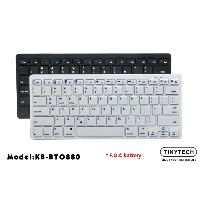 TINYTECH ULTRA-FLAT Bluetooth Mini wireless Keyboard Slim size design ...