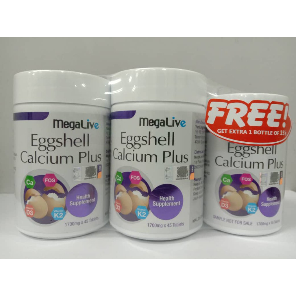 MEGALIVE Eggshell Calcium Plus (2x45's FREE 15's) | Shopee Malaysia